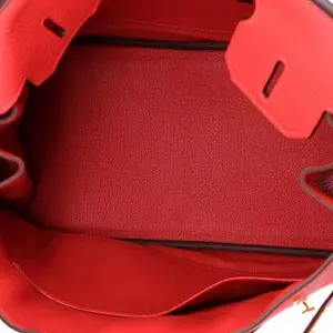 Hermès Birkin Handbag Pink Clemence With Gold Hardware 30