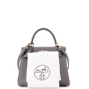 Hermès Kelly Handbag Togo With Gold Hardware 25 - Grey