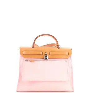 Hermès Herbag Zip Leather And Toile 31