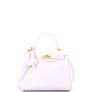 Hermès Kelly Handbag Swift With Gold Hardware 25 - White