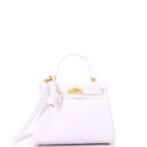 Hermès Kelly Handbag Swift With Gold Hardware 25 - White