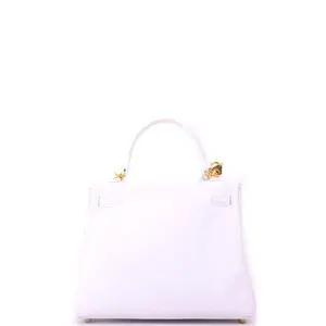 Hermès Kelly Handbag Swift With Gold Hardware 25 - White