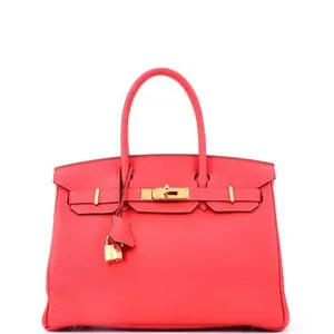 Hermès Birkin Handbag Togo With Gold Hardware 30 - Red