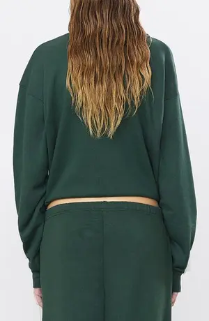 Eterne Cropped Polo Sweatshirt - Forest