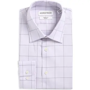Nordstrom Traditional Fit Plaid Shirt - Purple Vitorio Plaid