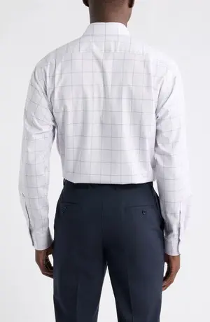 Nordstrom Traditional Fit Plaid Shirt - Purple Vitorio Plaid