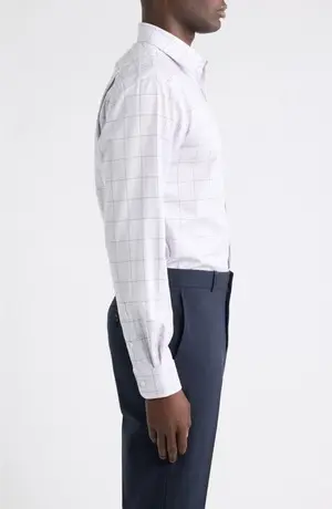 Nordstrom Traditional Fit Plaid Shirt - Purple Vitorio Plaid