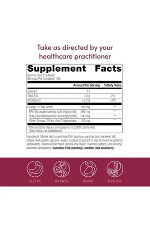 BARIATRIC ADVANTAGE Omega-3 300 Concentrated Epa Dha Fish Oil Softgels 270 Count