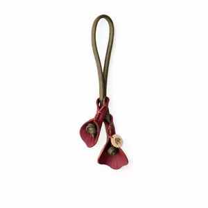 ROSZUAR Grace Leather Bag Charm - Cognac