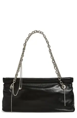 JUSTINE CLENQUET Flor Leather Chain Bag - Black