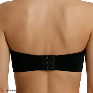 LANDS' END Strapless Convertible Bra True Solutions Light Weight Microfiber Basics - Black