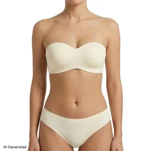 LANDS' END Strapless Convertible Bra True Solutions Light Weight Microfiber Basics Ivory