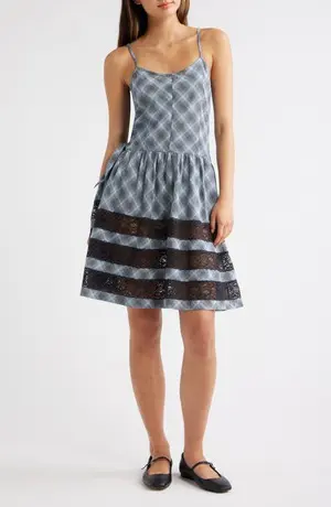 DAMSON MADDER Iggy Lace Insert Midi Dress