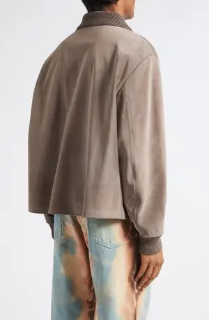 JW Anderson Rib Collar Suede Jacket