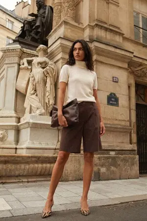 MONLICIA Vera Tencel Bermuda Shorts - Brown