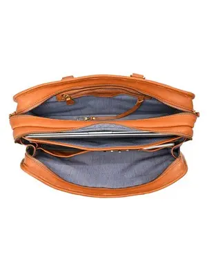 OLD TREND Speedwell Genuine Leather Structured Heritage Briefcase - Chestnut