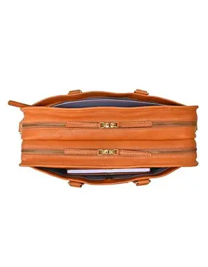 OLD TREND Speedwell Genuine Leather Structured Heritage Briefcase - Chestnut