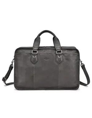 OLD TREND Speedwell Genuine Leather Structured Heritage Briefcase - Slate