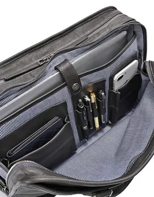 OLD TREND Speedwell Genuine Leather Structured Heritage Briefcase - Slate