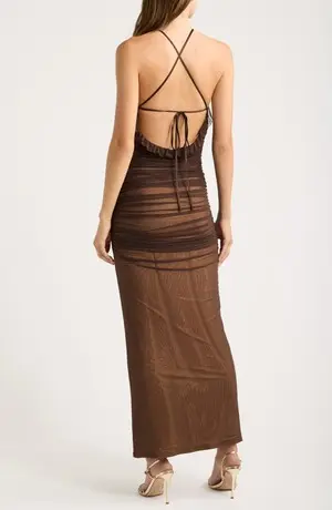 Line & Dot Marceline Mesh Body-con Cocktail Dress