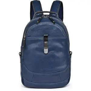 OLD TREND Fern Genuine Leather Structured Everyday Backpack - Navy