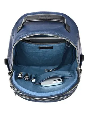 OLD TREND Fern Genuine Leather Structured Everyday Backpack - Navy