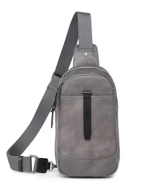 OLD TREND Fern Genuine Leather Compact Crossbody Sling Bag - Slate