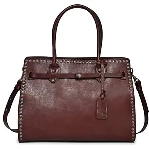 OLD TREND Westland Genuine Leather Textured Heritage Tote - Coffee