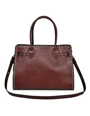 OLD TREND Westland Genuine Leather Textured Heritage Tote - Coffee