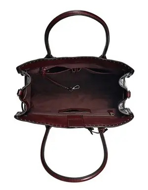 OLD TREND Westland Genuine Leather Textured Heritage Tote - Coffee