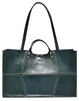 OLD TREND Rosa Genuine Leather Spacious Carryall Tote Teal