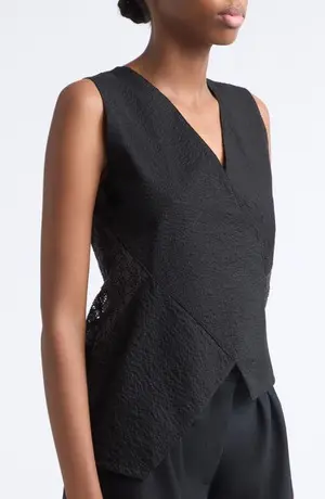 KUR Asymmetrical V-neck Top
