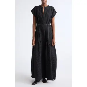 KUR Floral Embossed Jacquard Maxi Dress
