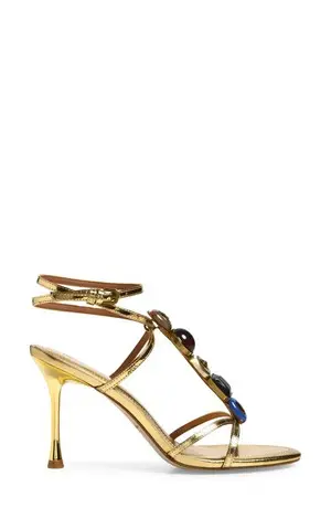 Kurt Geiger Loulou Leather Sandal - Gold