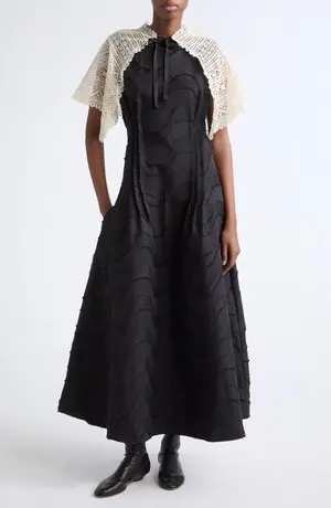KUR Removable Lace Collar Sleeveless Maxi Dress