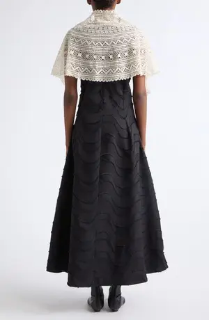 KUR Removable Lace Collar Sleeveless Maxi Dress