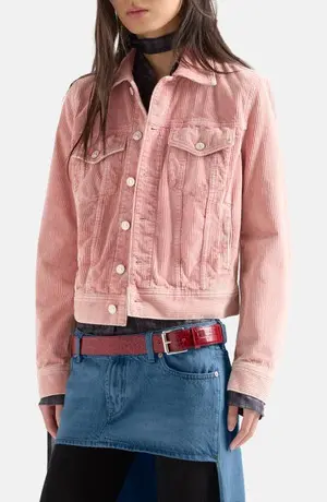 7 For All Mankind Adi Corduroy Trucker Jacket - Blushing