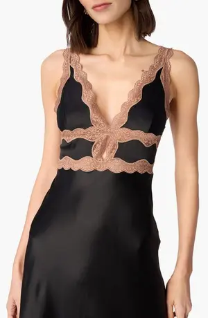 Cami Nyc Wendice Lace Trim Satin Slipdress
