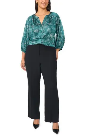 Vince Camuto Floral Print Raglan Sleeve Button Up Shirt