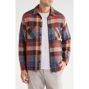 WAX LONDON Whiting Oversize Pike Check Button-up Shirt Jacket - Rust/multi