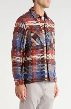 WAX LONDON Whiting Oversize Pike Check Button-up Shirt Jacket