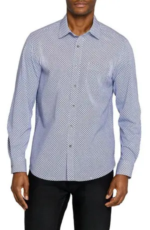 W.R.K Diamond Dot Button Up Shirt - Navy