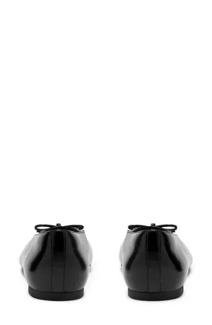 Clarks Befana Bow Leather Flat - Black Leather