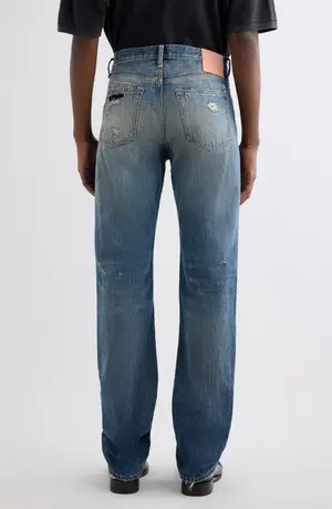 Acne Studios 1996m Distressed Patched Straight Leg Jeans