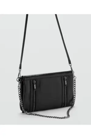 Mango Faux Leather Shoulder Bag