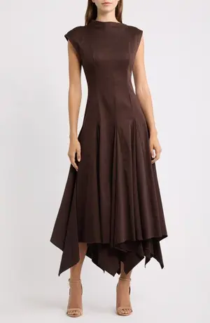 Black Halo Eloidie Asymmetric Maxi Dress