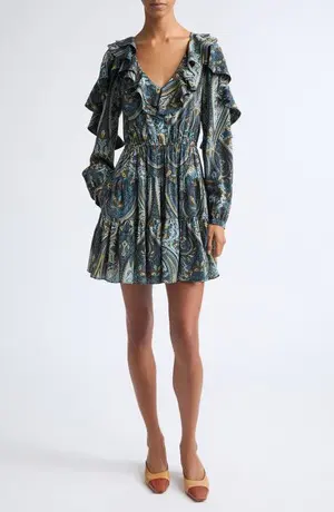 Ulla Johnson Vivi Long Sleeve Silk Minidress