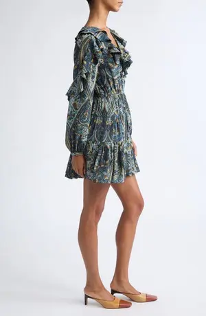 Ulla Johnson Vivi Long Sleeve Silk Minidress