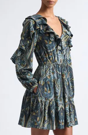 Ulla Johnson Vivi Long Sleeve Silk Minidress