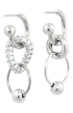 JUSTINE CLENQUET Alison Mismatched Tiered Hoop Drop Earrings